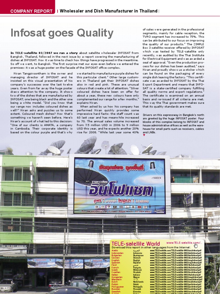 Infosat's Colorful Satellite Dishes | PDF | Thailand