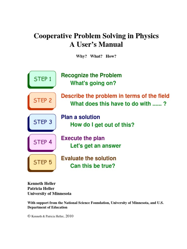 Coop Problem Solving Guide | PDF | Expert | Physics