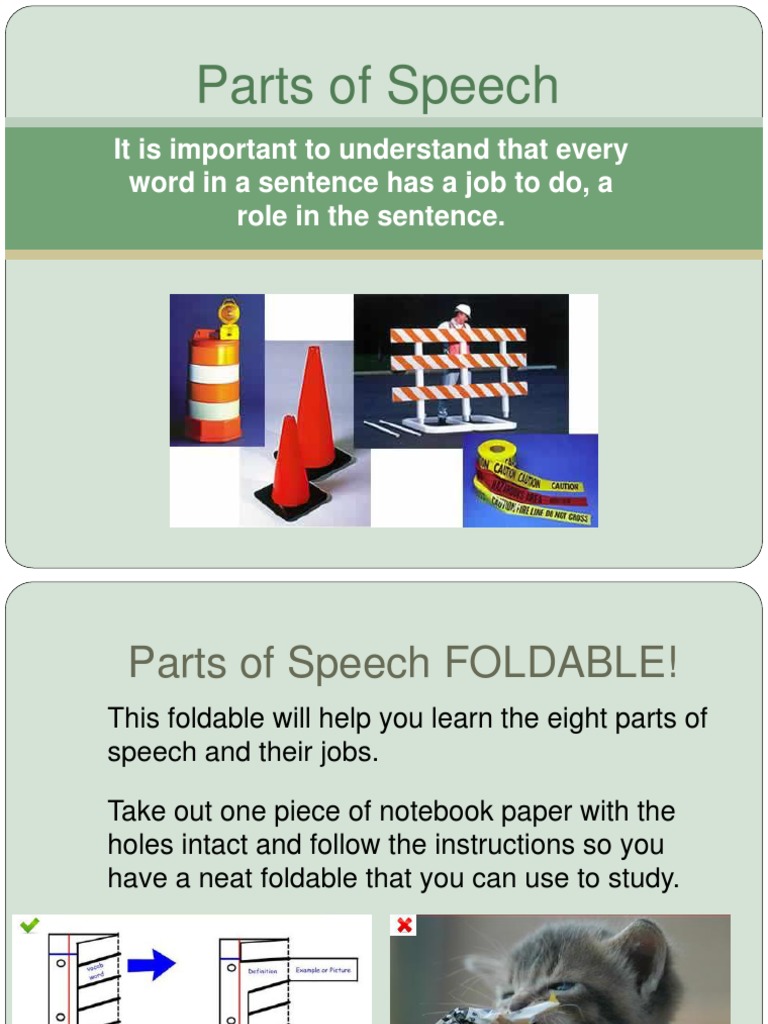 Parts of Speech Foldable Power Point | PDF | Part Of Speech | Noun