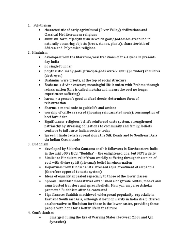 AP World History Religions Comparison | Download Free PDF ...