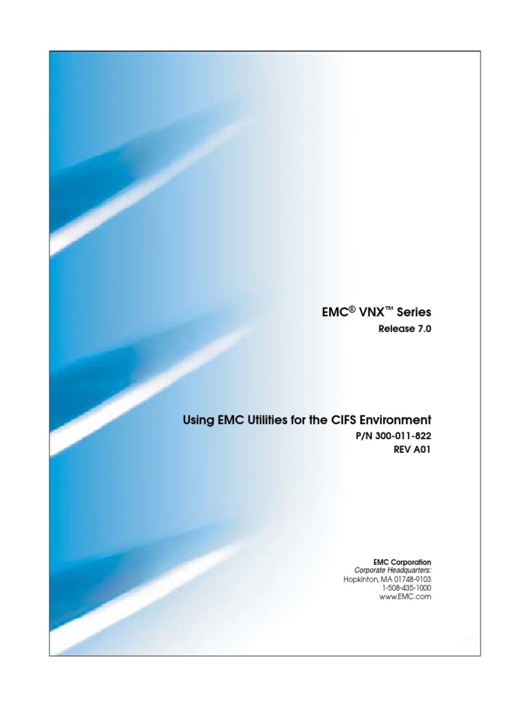 EMC CIFS Environment Utilities | PDF | Windows 2000 | Computer File