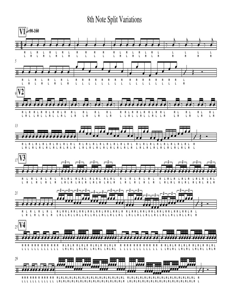 8th Note Split Variations Guide | PDF | History