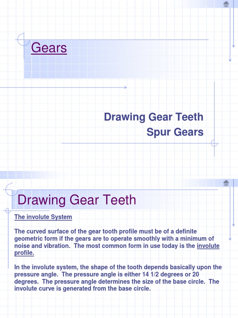Gears: Drawing Gear Teeth Spur Gears | PDF | Gear | Circle