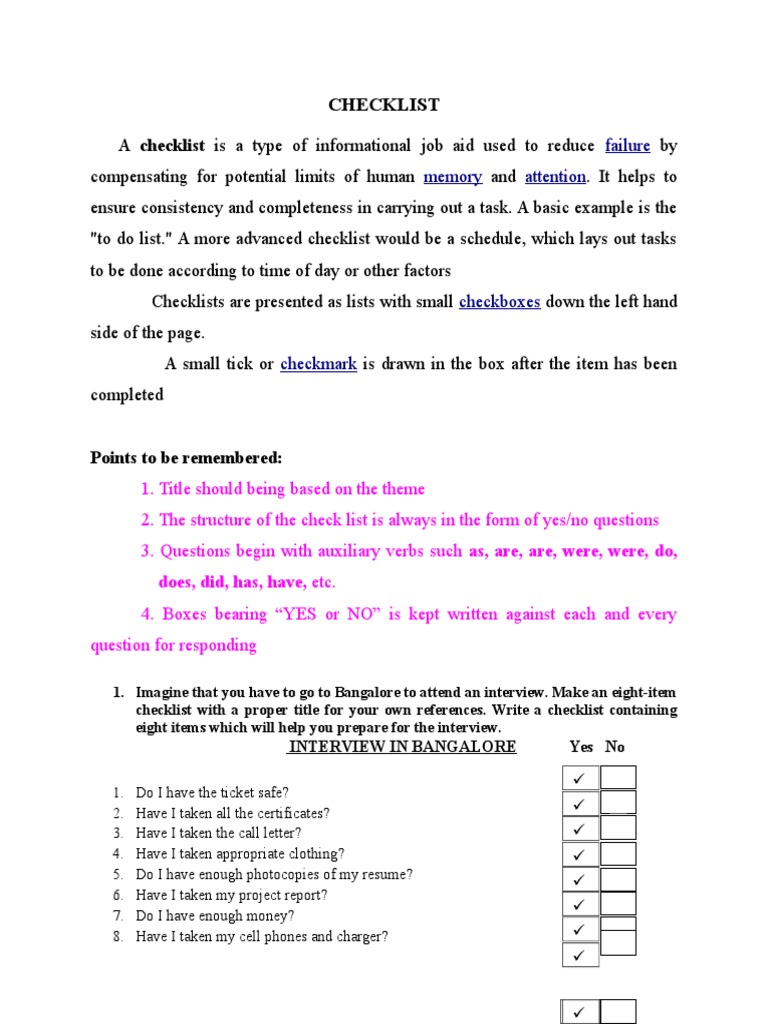 Checklist: Failure Memory Attention | PDF | Business