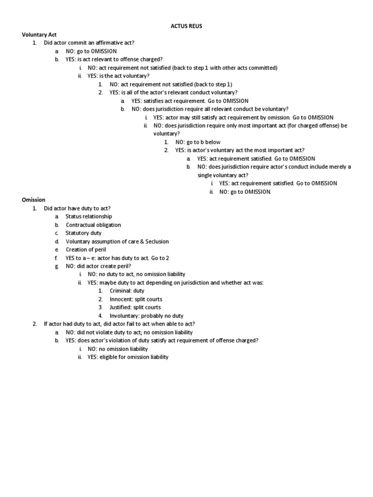 Actus Reus Flowchart | PDF