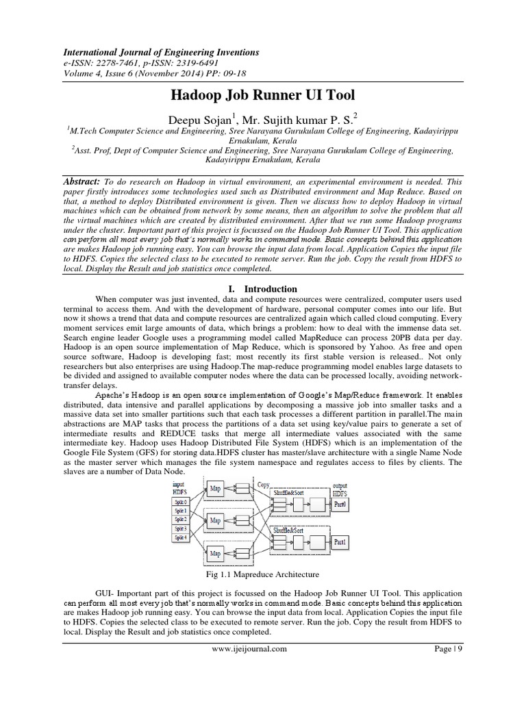 Hadoop Job Runner UI Tool | PDF | Apache Hadoop | Map Reduce