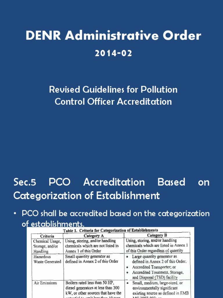 DENR Administrative Order 2014-02: Revised Guidelines For Pollution ...