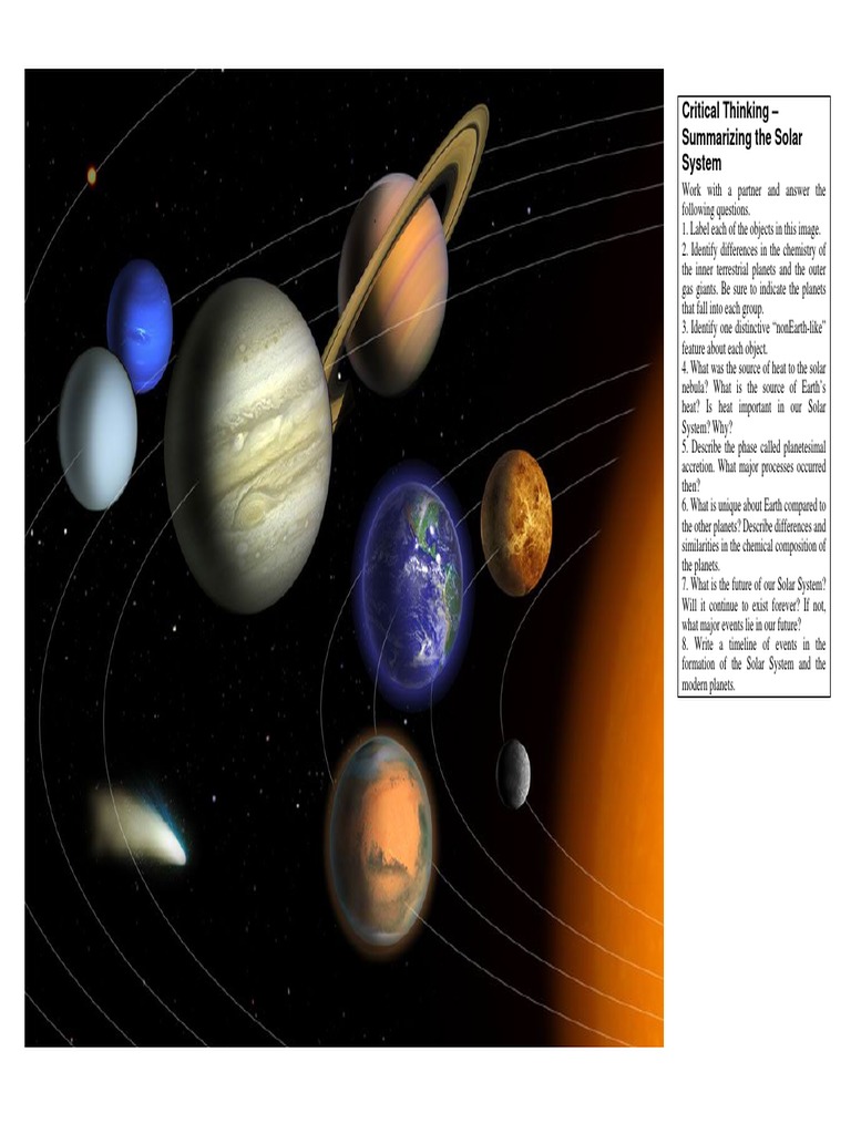 Critical Thinking - Summarizing The Solar System | PDF
