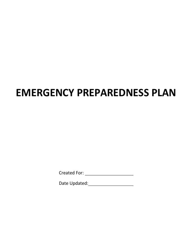 Emergency Preparedness Plan | PDF | Emergency Management | Food Storage
