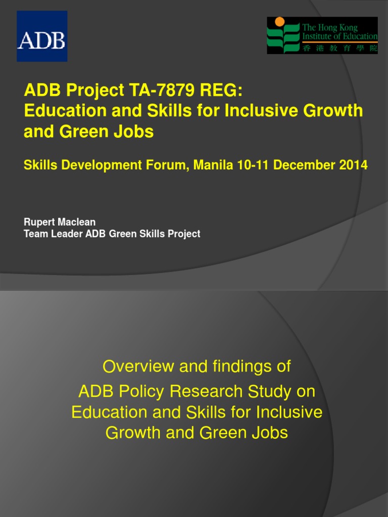 ADB Project TA-7879 REG: Education and Skills For Inclusive Growth and ...
