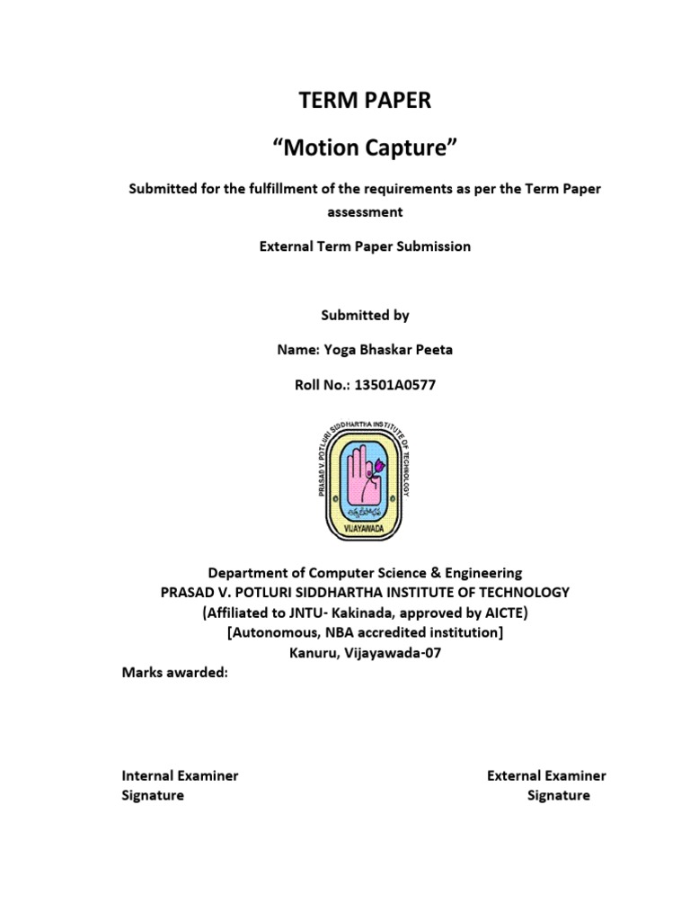 Motion Capture (Seminar Report) | PDF | Computing And Information ...