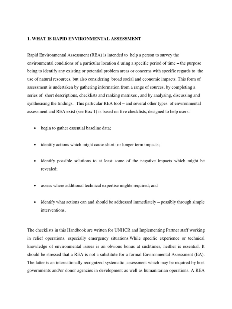 What Is Rapid Environmental Assessment | Download Free PDF ...