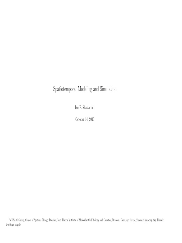 Spatiotemporal Modeling Techniques | PDF | Mathematical Model | Partial ...