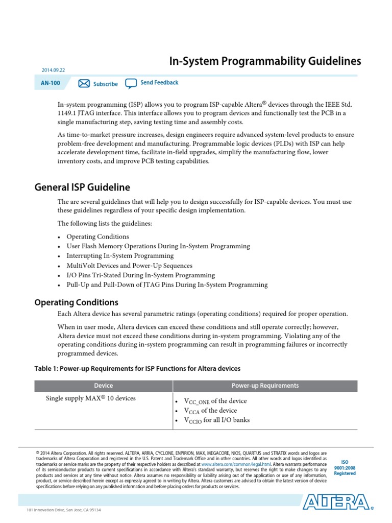 ALTERA - In-System Programmability Guidelines | PDF | Concurrent ...