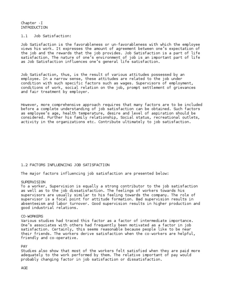 Understanding Job Satisfaction Factors | PDF | Job Satisfaction ...