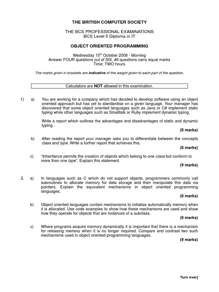 The Bcs Professional Examinations BCS Level 5 Diploma in IT: The ...