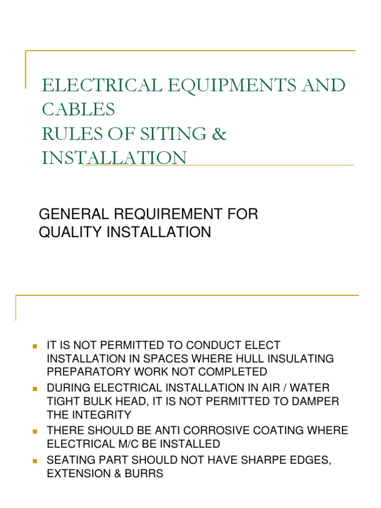 Electrical Installation Guidelines and Standards | PDF | Electrical ...