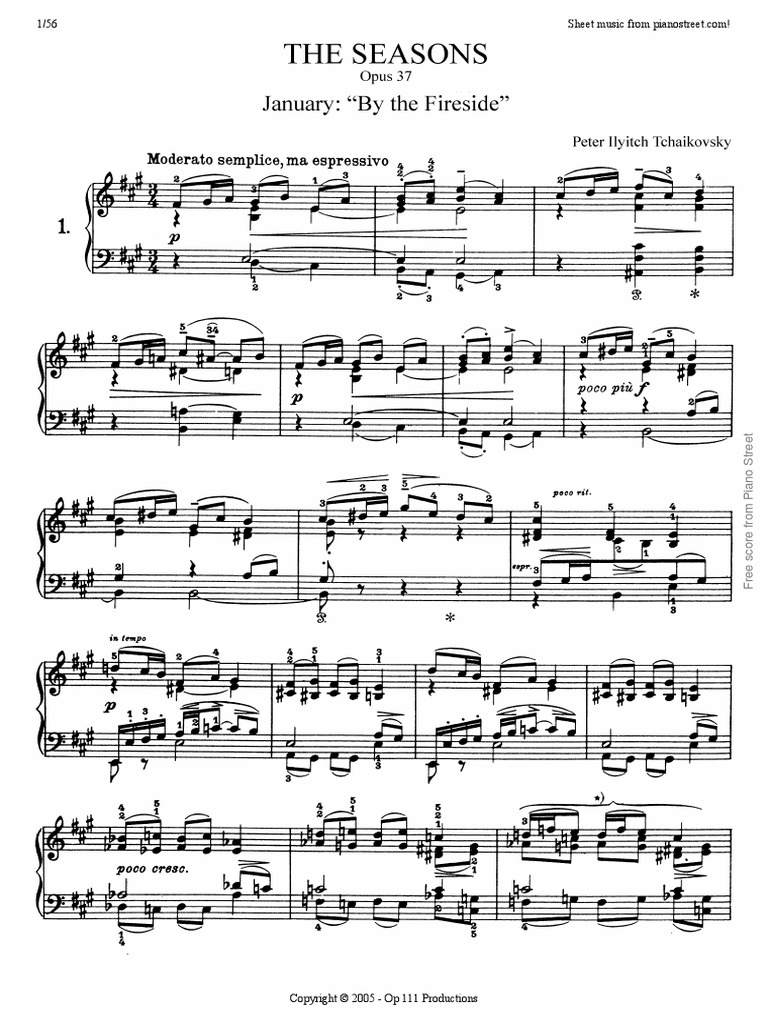 The Seasons - Tchaikovsky - Sheet Music | PDF | Sheet Music | Sound ...