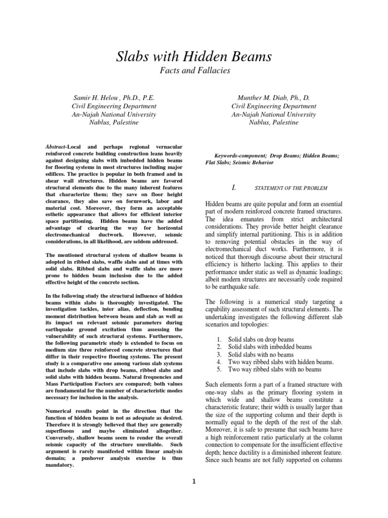 Flat Slabs With Hidden Beams - Formatted | PDF | Beam (Structure ...