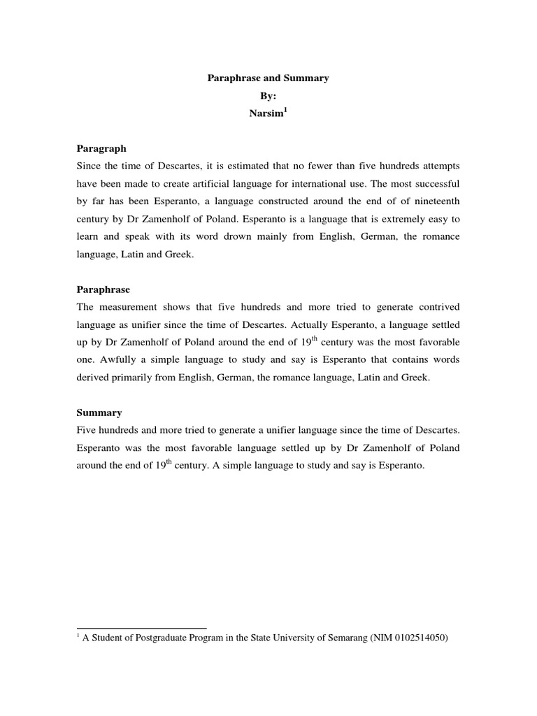 Esperanto: A Successful Constructed Language | PDF
