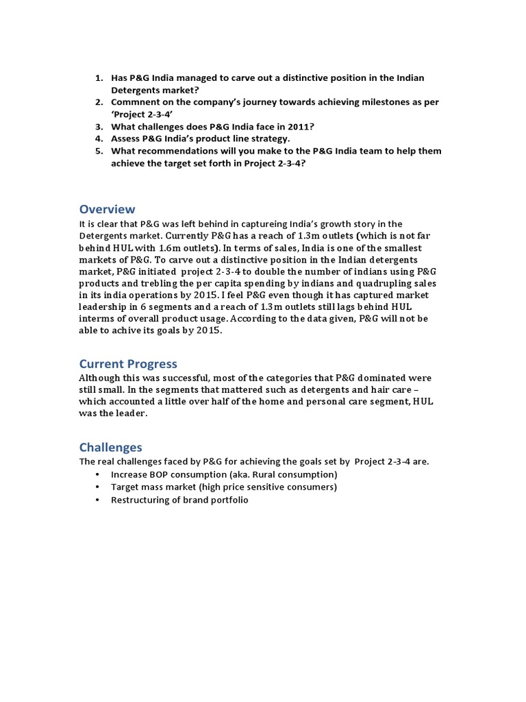 P&G Case Writeup | PDF | Brand | Business