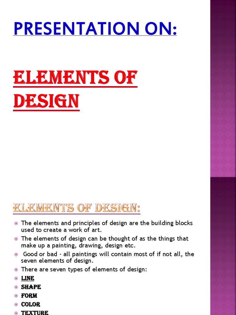 Elements of Design Ppt | Shape | Color