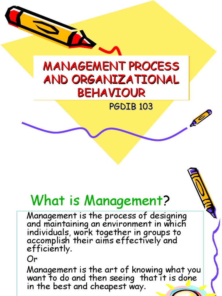 Management Process Management Process and Organizational and | PDF ...