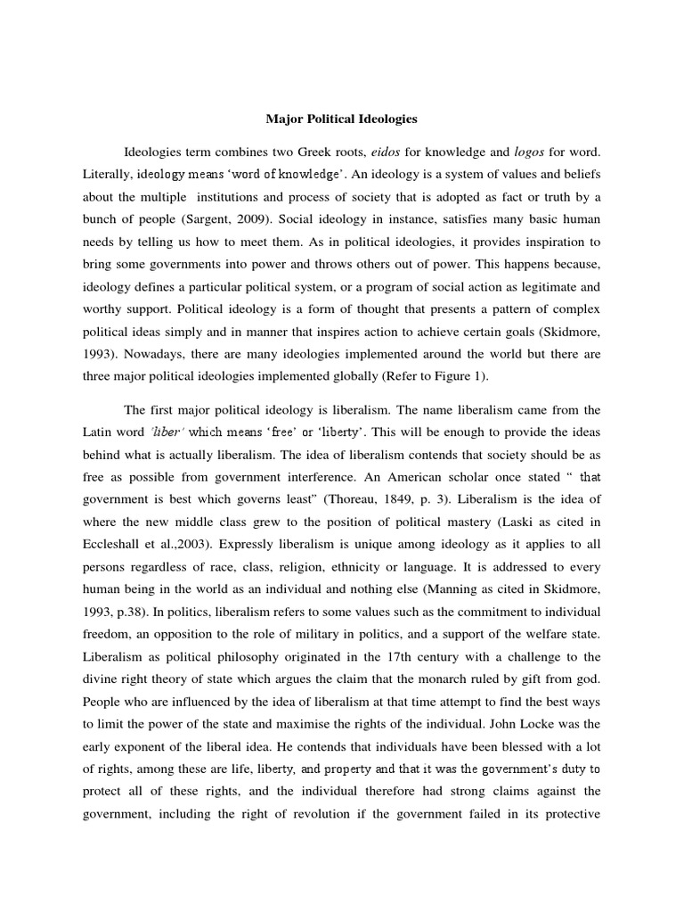 Major Political Ideologies | PDF | Liberalism | Conservatism