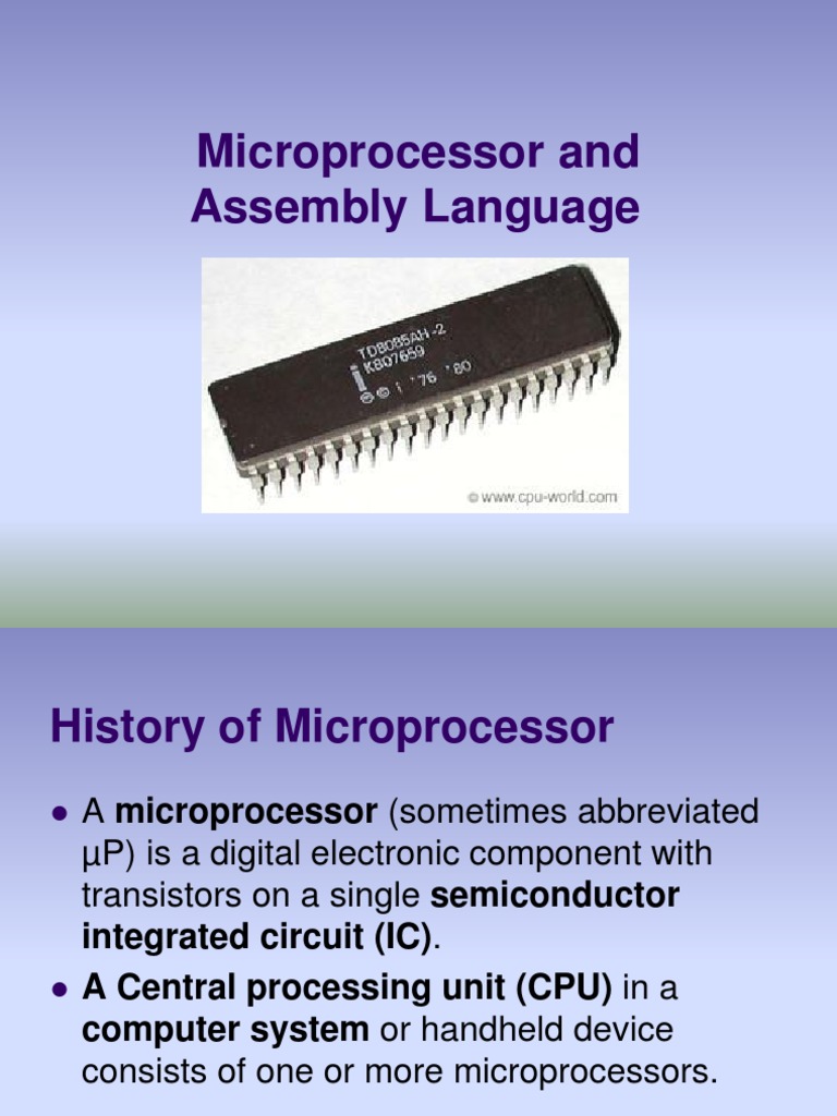 Introduction To Microprocessors | PDF | Microprocessor | Instruction Set