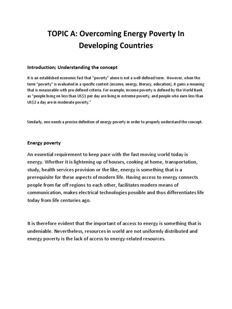 ECOSOC TOPIC A: "Overcoming Energy Poverty in Developing Countries ...