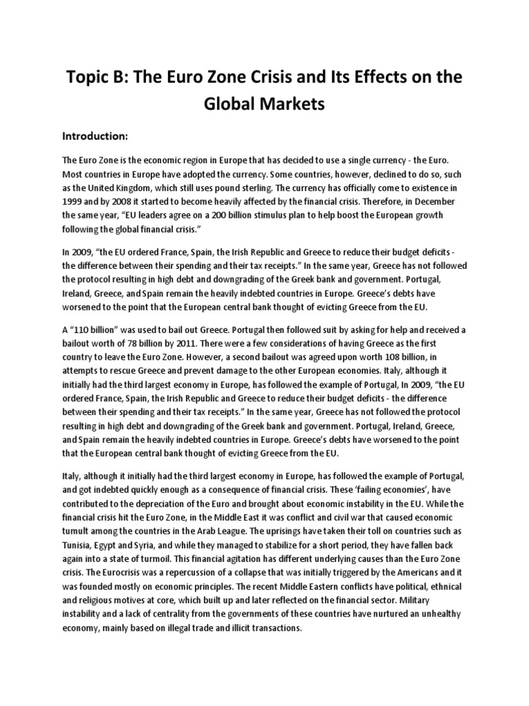 ECOSOC Topic B: "The Euro Zone Crisis and Its Effects On The Global ...