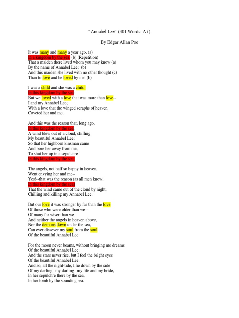 Annabel Lee: A Poem by Poe | PDF