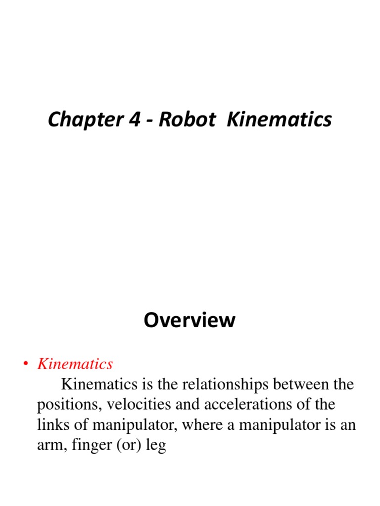 Chapter 4 - Robot Kinematics | PDF | Mechanical Engineering | Mechanics