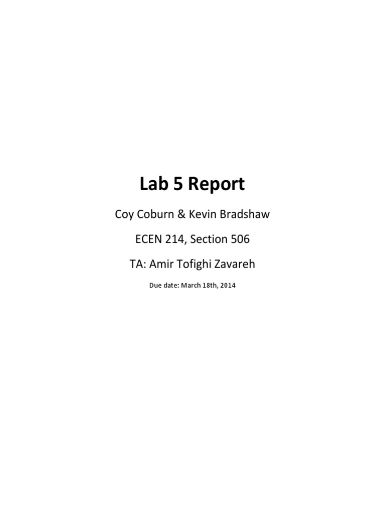 Ecen Lab 5 Report | PDF | Electronic Circuits | Detector (Radio)