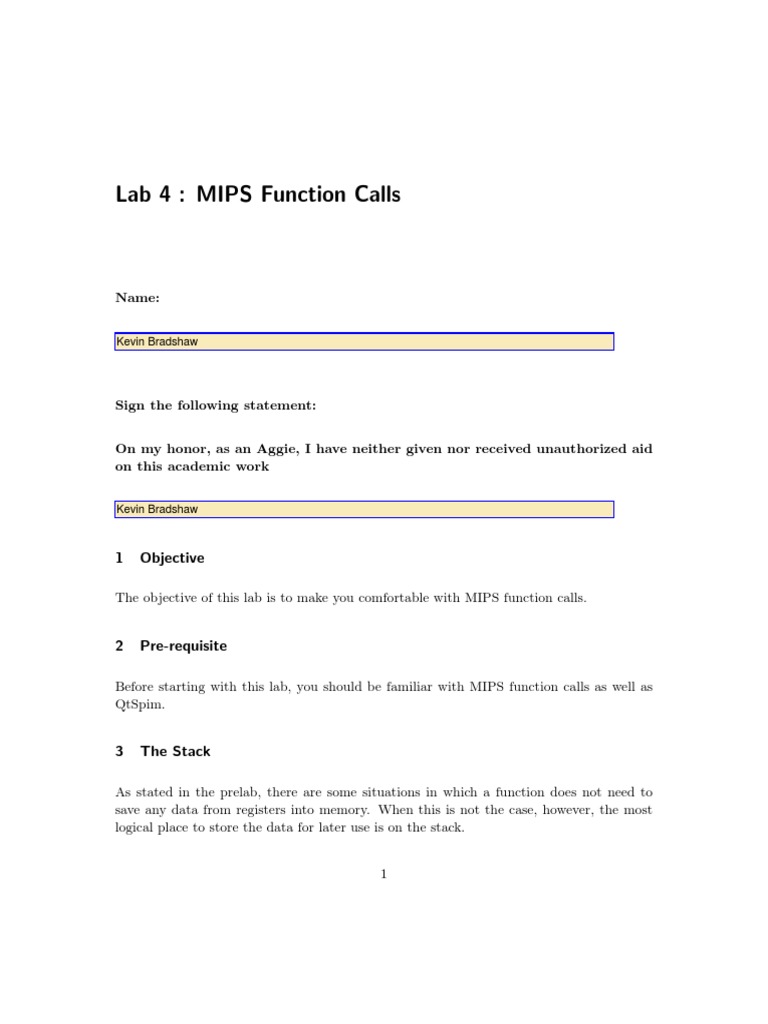 Lab 04 | PDF | Subroutine | Pointer (Computer Programming)