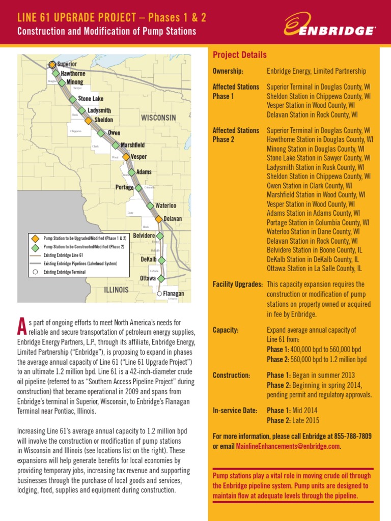 Enbridge Line 61 Pipeline Upgrade Summary | PDF | Pipeline Transport ...