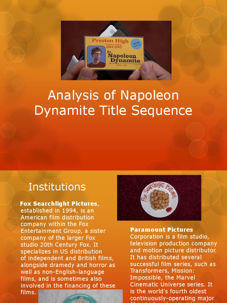 Analysis Of Napoleon Dynamite Title Sequence Pdf Narration Comedy