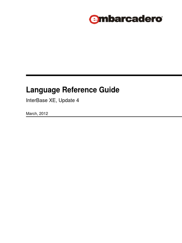 Interbase Language Reference PDF | PDF | Sql | Database Index