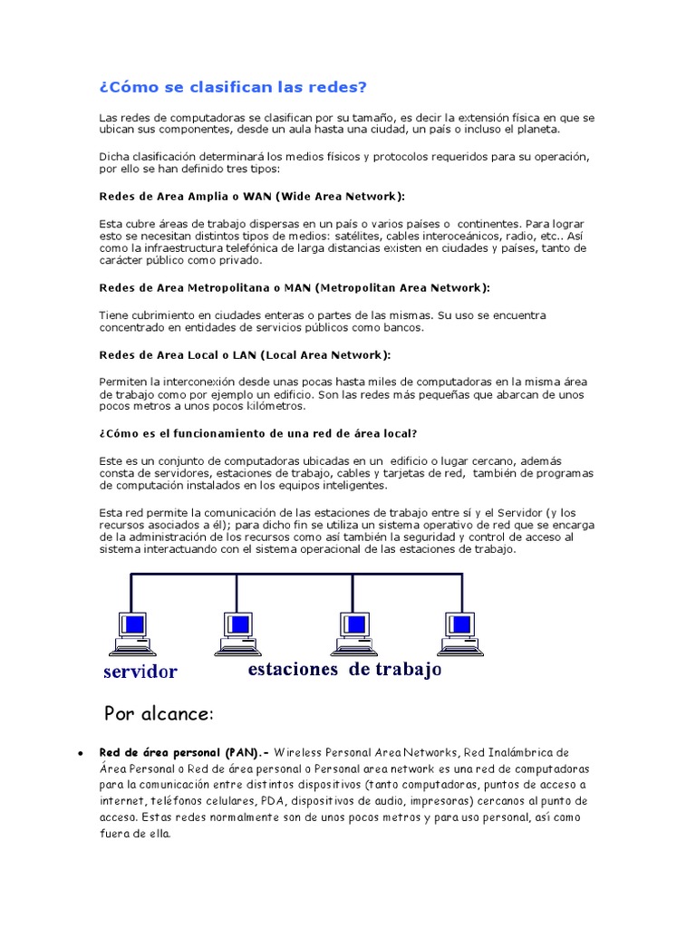 Cómo Se Clasifican Las Redes | PDF | Topología de la red | Red de área ...