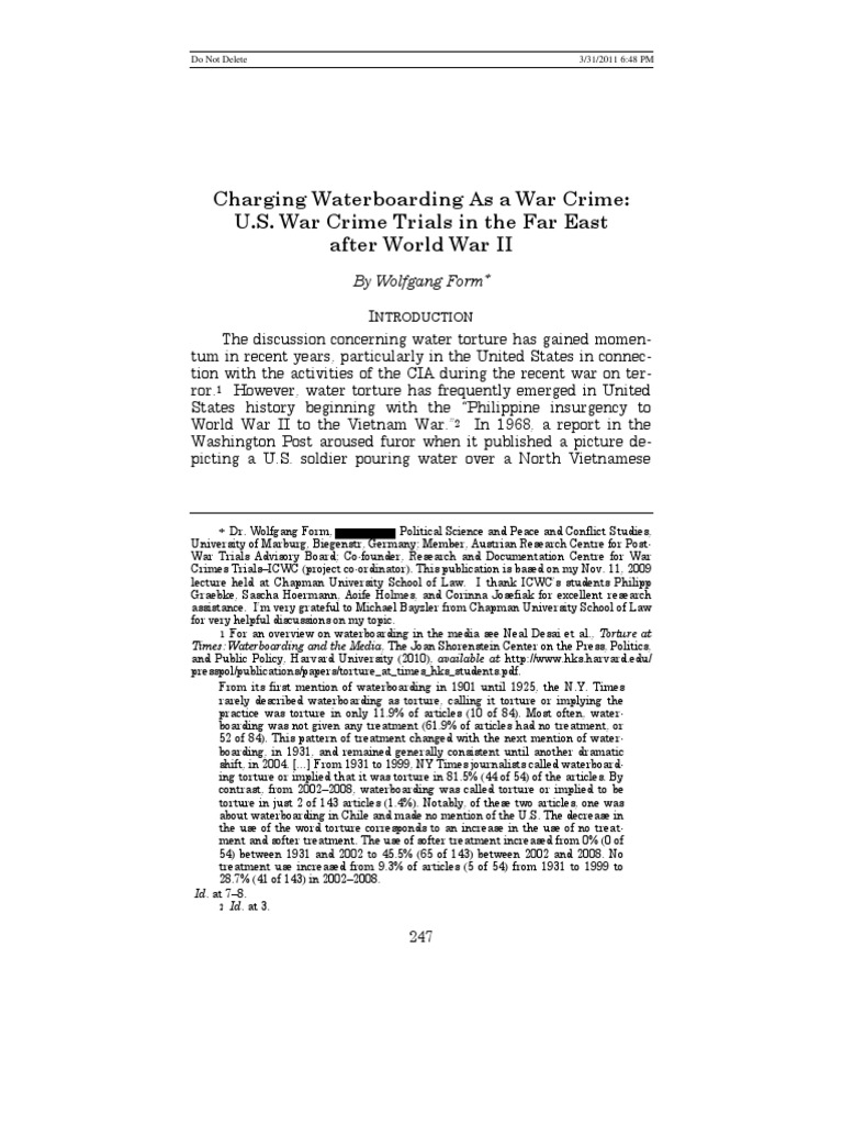 Waterboarding Article | PDF | Waterboarding | Enhanced Interrogation ...