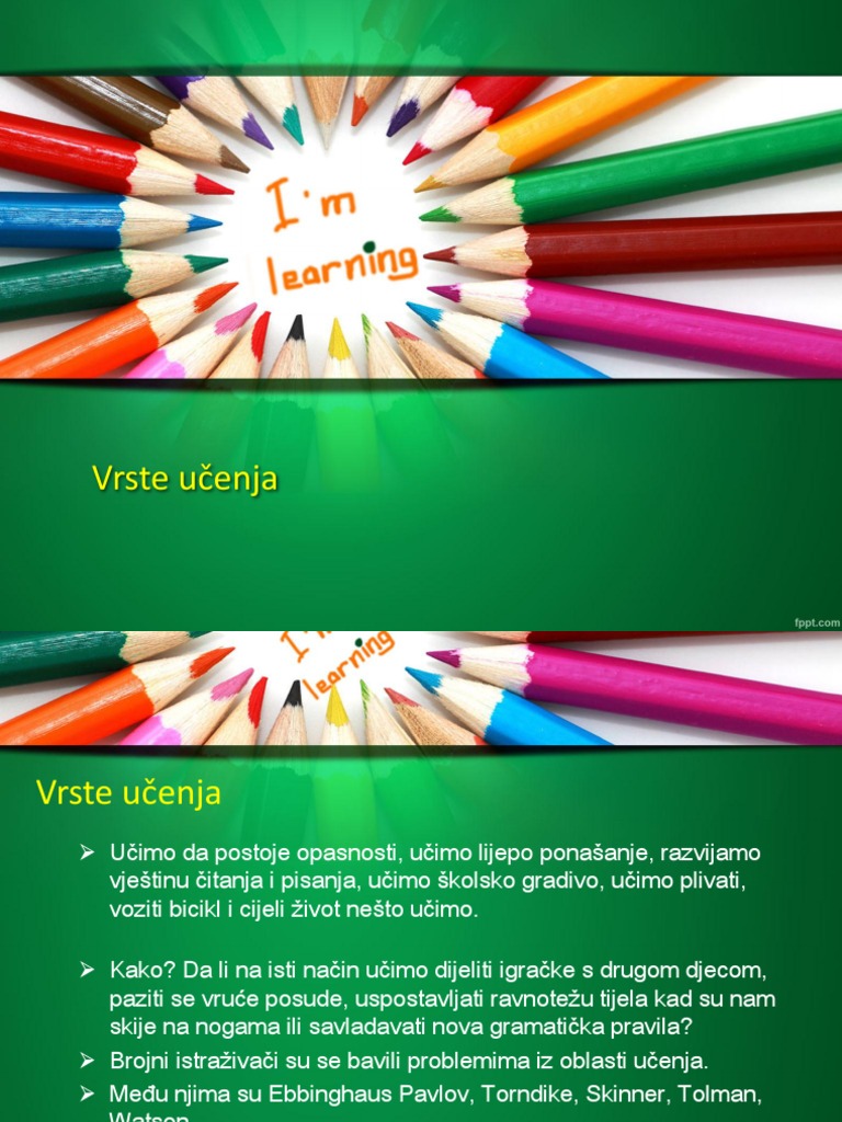 Vrste Učenja, Psihologija | PDF