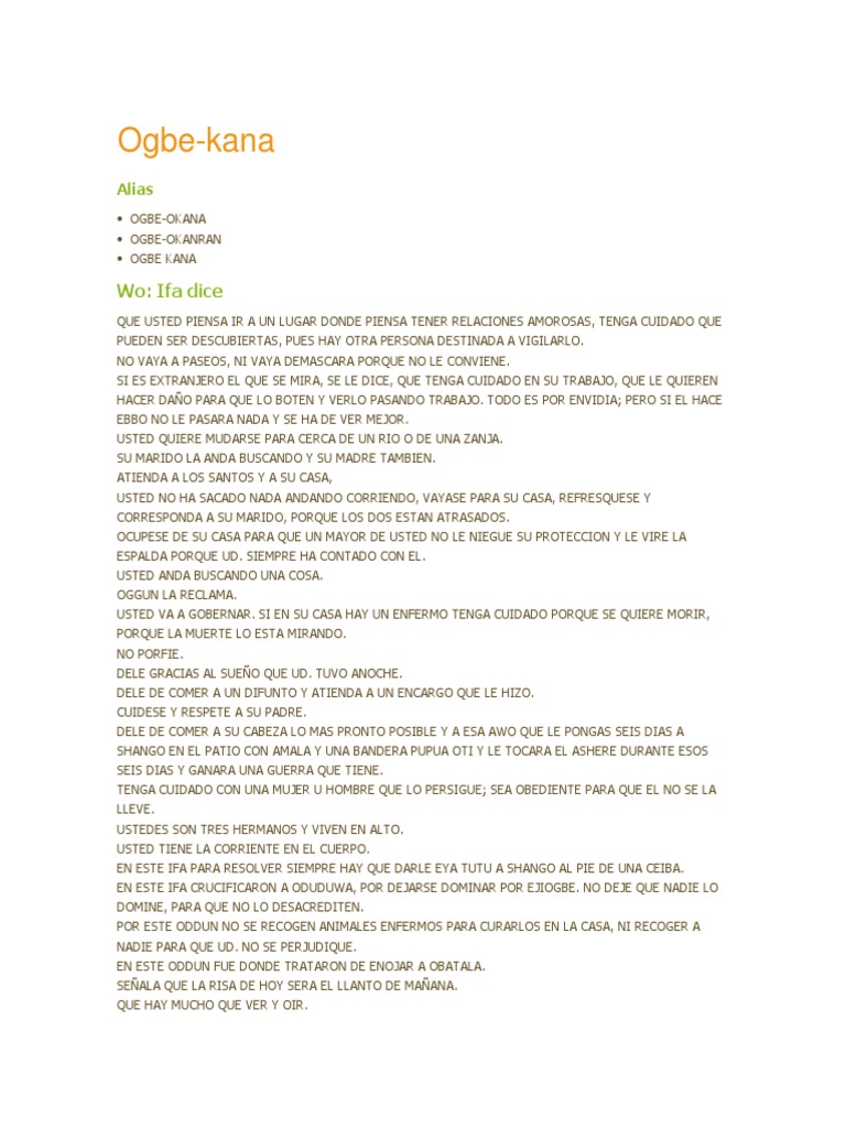 Consejos y advertencias de Ifá | PDF