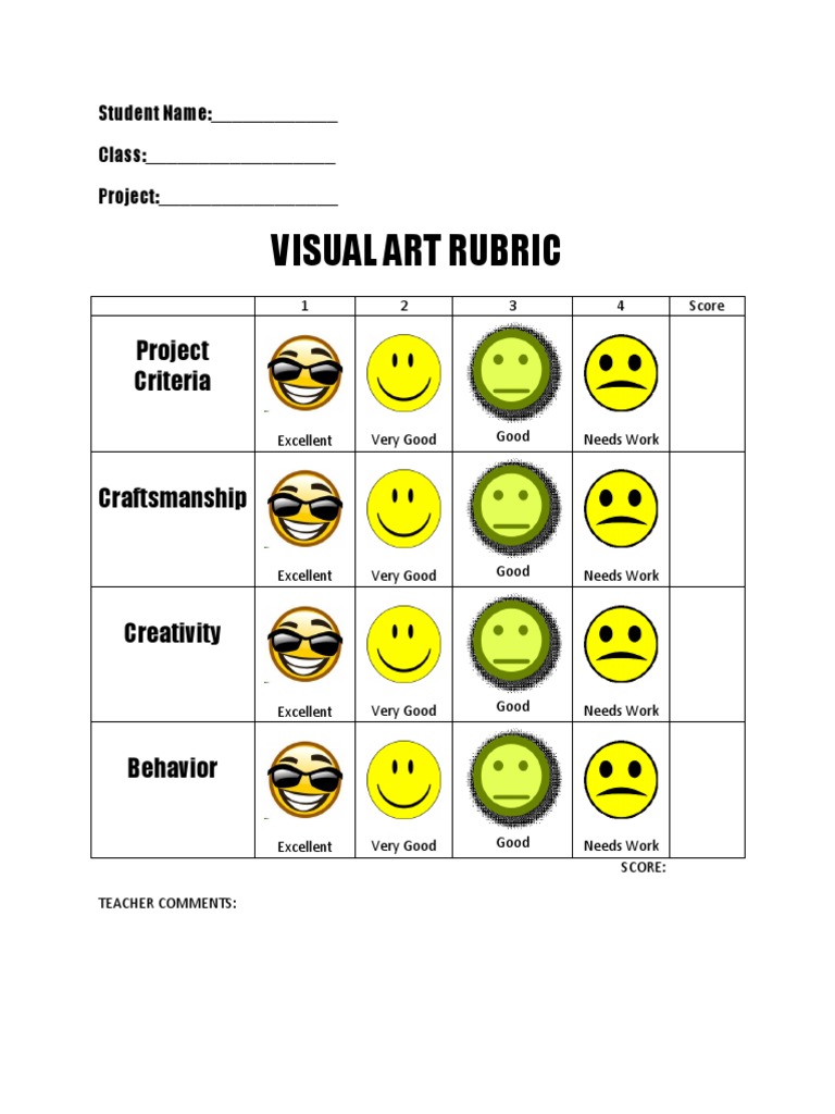 Visual Art Project Evaluation Rubric | PDF