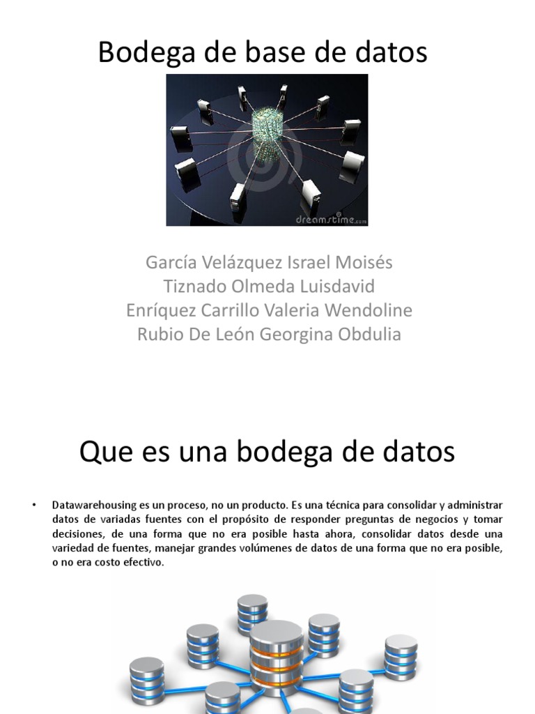 Bodega de Base de Datos (1) | Bases de datos | Toma de decisiones