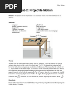 Physics Lab Report 4 Projectile Motion | PDF | Projectiles | Metrology