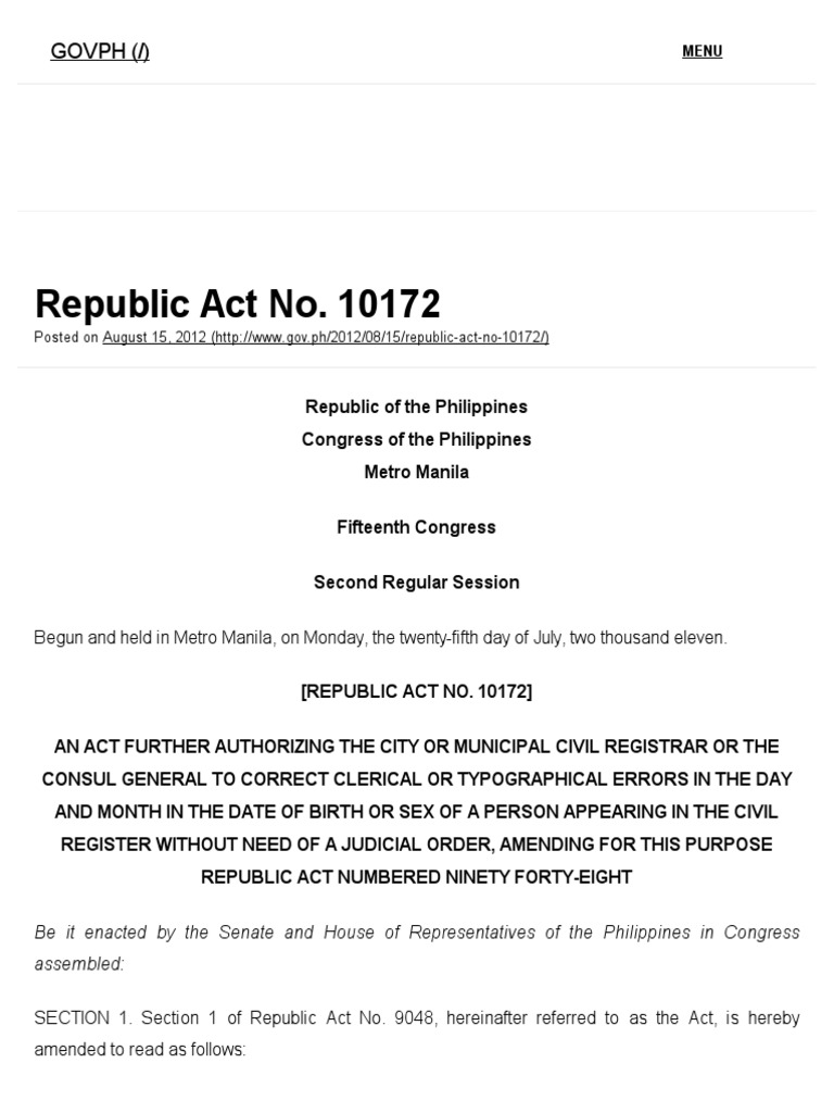 Republic Act No.10172 | PDF | Affidavit | Government