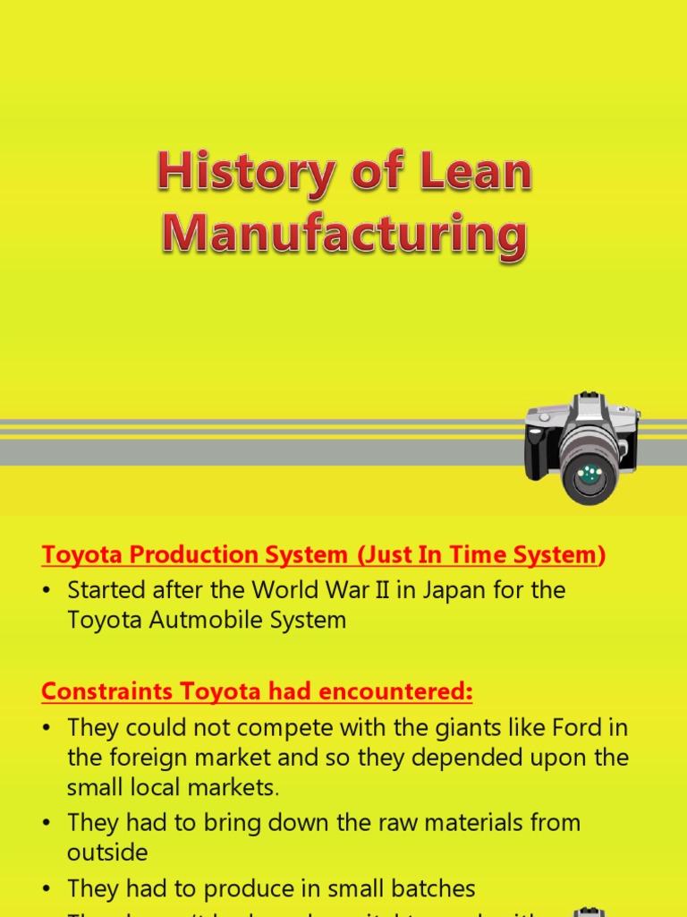History of Lean Manufacturing.ppt | Lean Manufacturing | Business