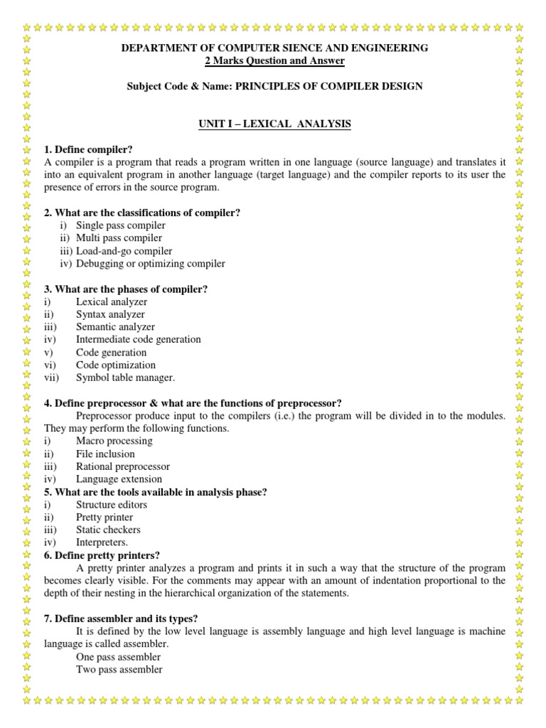 Principles of Compiler Design | PDF | Parsing | Compiler