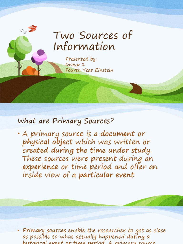 Two Sources of Information | PDF | Primary Sources | Diary