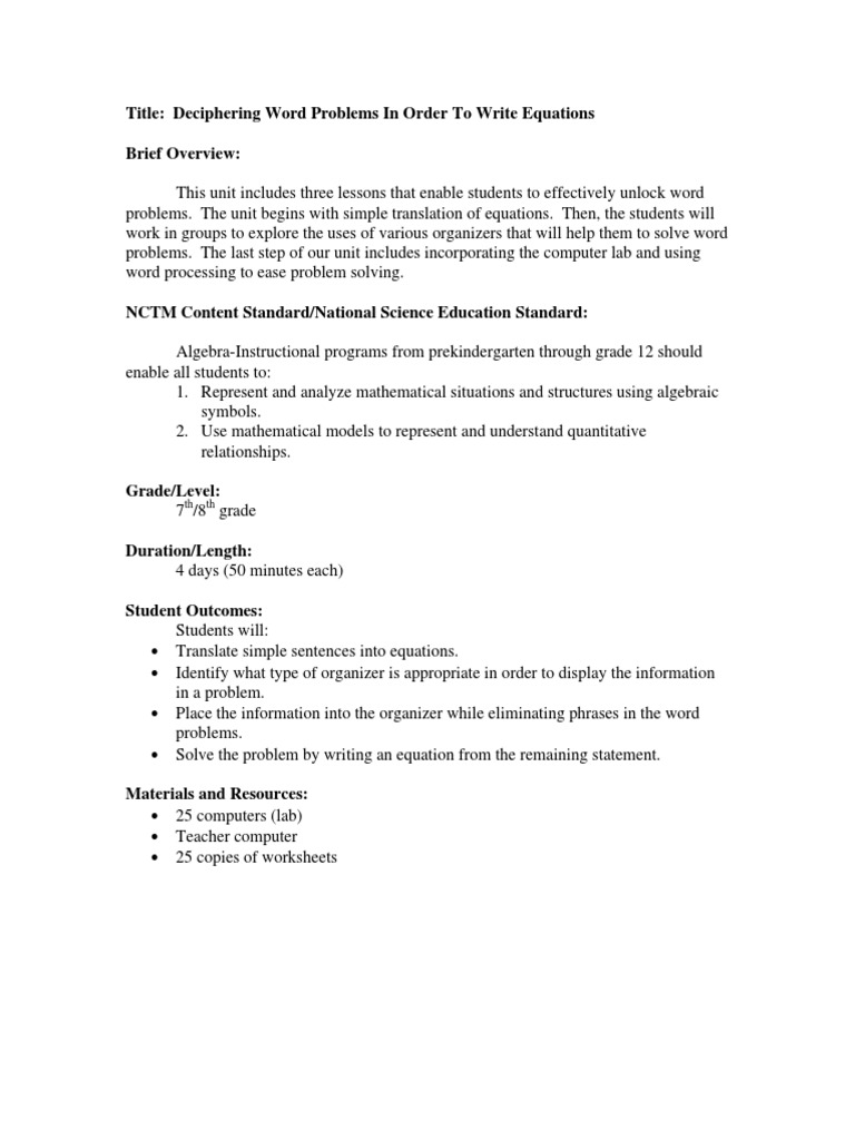 Deciphering World Problems | PDF | National Council Of Teachers Of ...